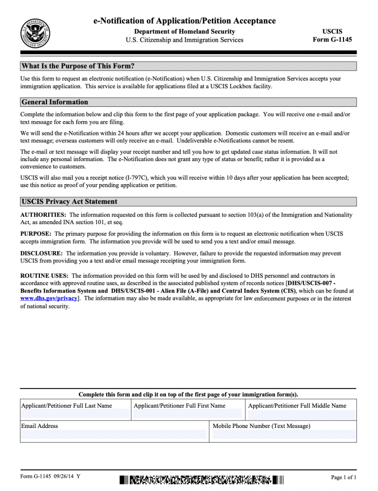Form G-1145: How to Stay Updated on Your USCIS Petition Status