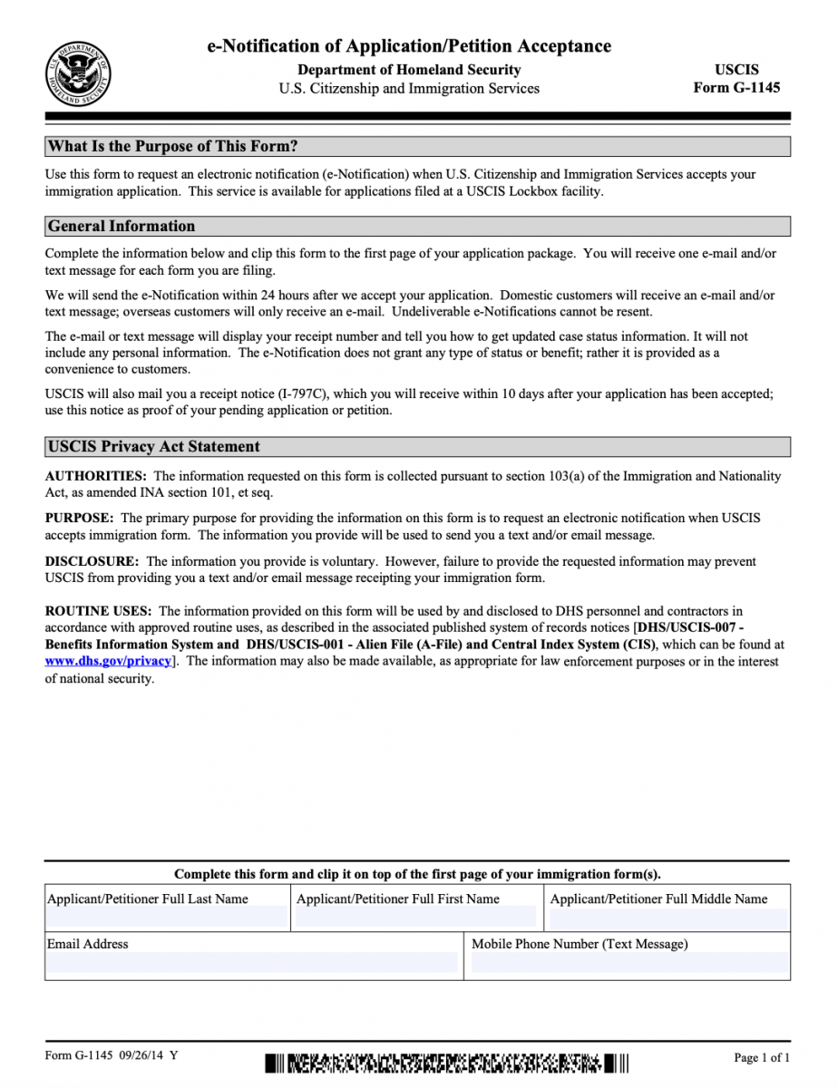 Form G-1145: How to Stay Updated on Your USCIS Petition Status