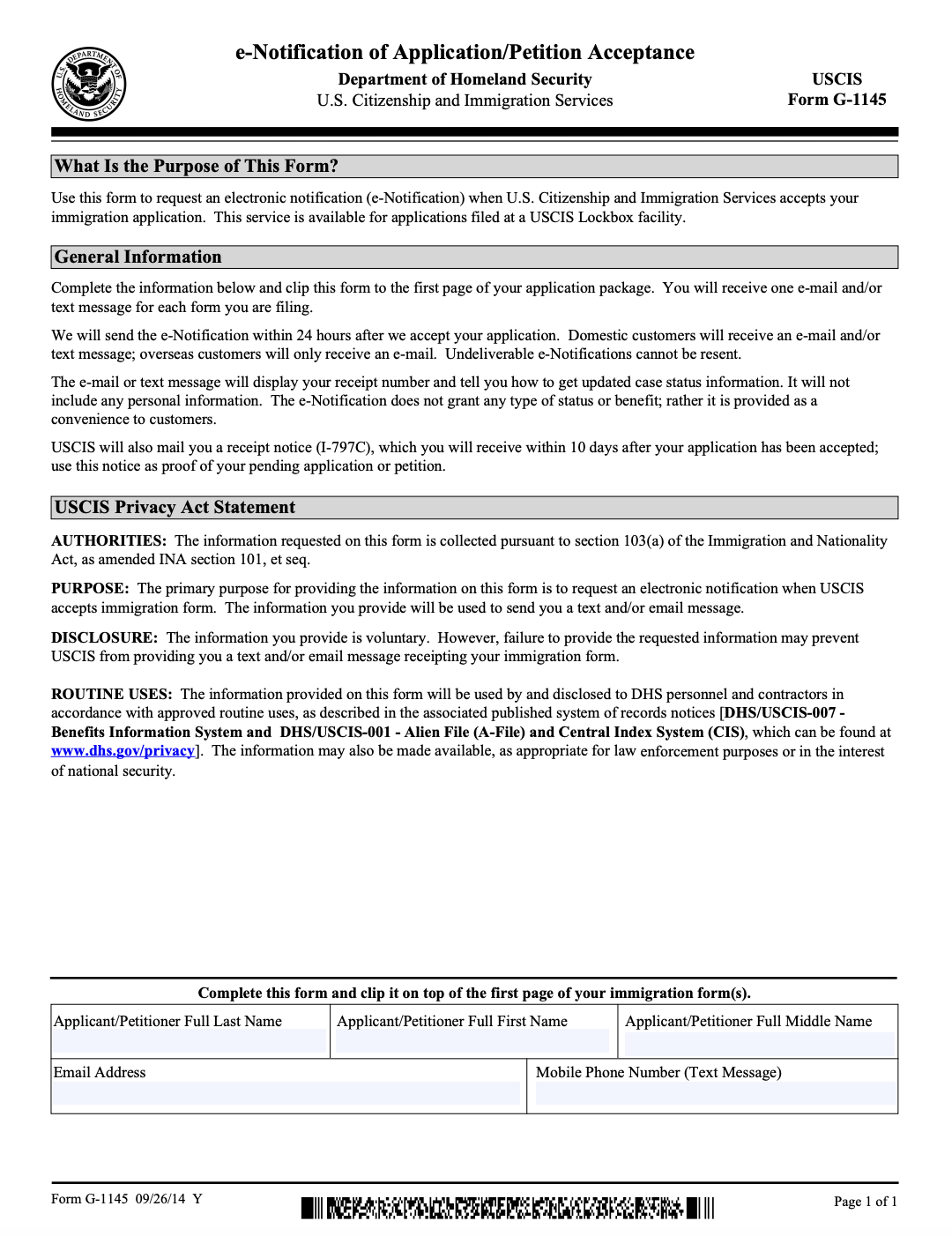Form G-1145: How to Stay Updated on Your USCIS Petition Status Modern ...