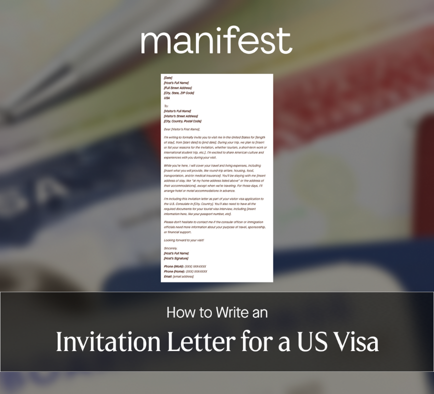 How to Write a U.S. Visa Invitation Letter (2025 Guide) | Manifest Law