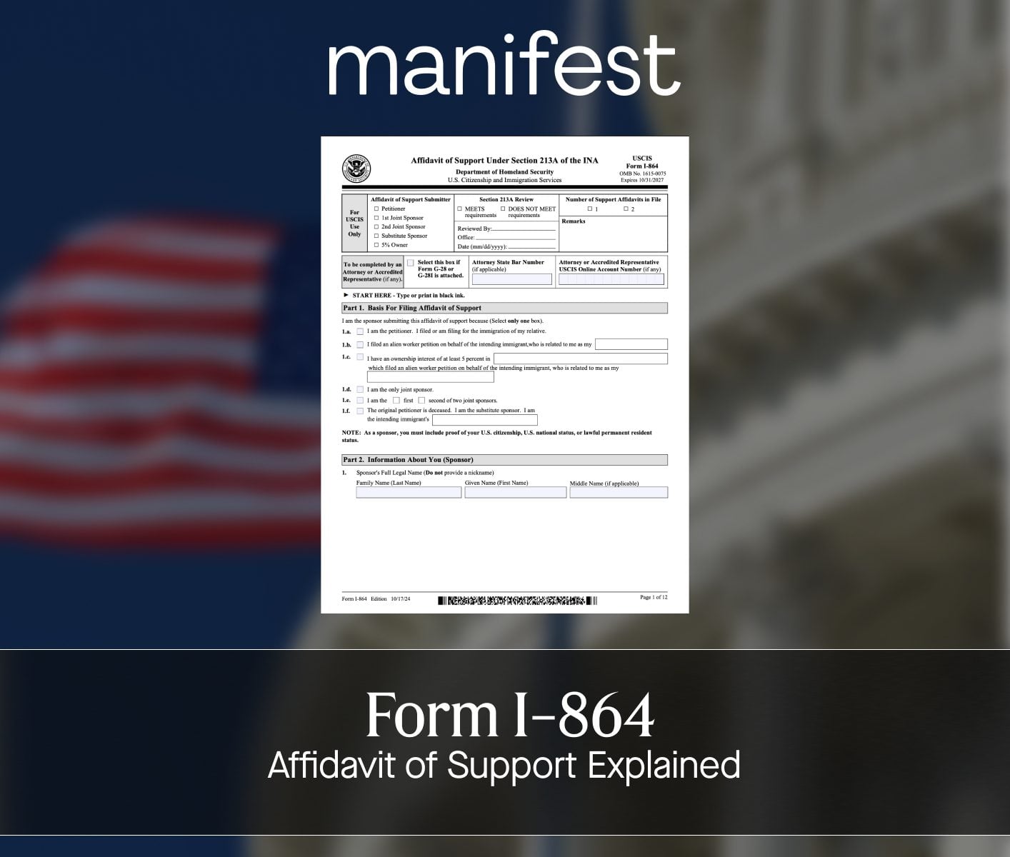 Form I-864, Affidavit of Support, Explained